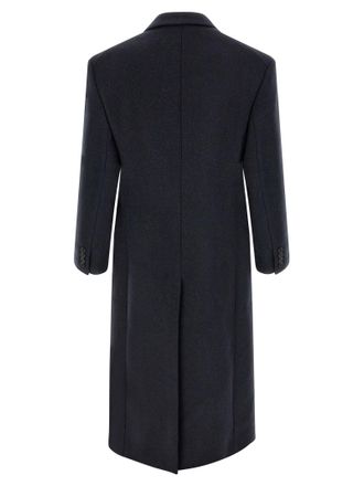 Saint Laurent Mens Blue Wool Coat Clothing