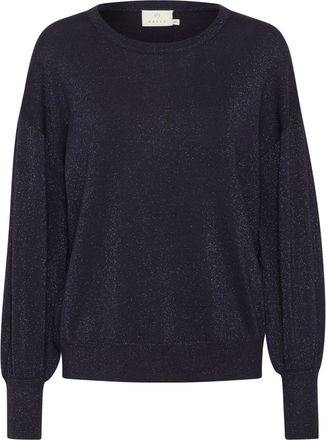 Kaffe Strickpullover KAregina Damen Strickpullover Glitzer Langarm Winter Pullover Casual Elegant Dawn Purple XL