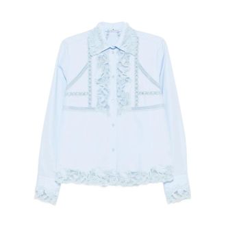 Ermanno Scervino Femme, Blouses et Chemises, Bleu, Taille: 38 FR Chemise Brod&eacute;