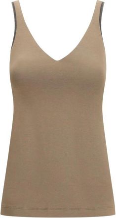 Brunello Cucinelli Femme, Tops, Beige, Taille: 40 FR Cotton Top