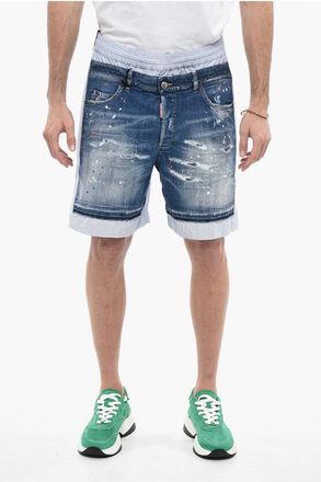 Dsquared2 Double-layered Shorts with Balanced Stripe Motif size 52
