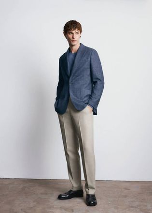 Mango Slim-Fit-Sakko aus Lanerossi by Marzotto-Stoff marineblau - Herren - 46 - MANGO MAN