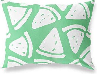 Bonamaison Le Jardin du Lin Kissenbezug Zierkissenbezug Petrol Grün-Weiß Kissenbezug, Für Bett, Auto, Sofa, Haus, Wohnzimmer, Schlafzimmer, Dekoration, 45x60 Cm 