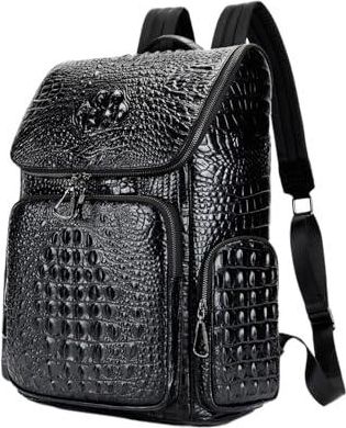 Generic Sac &agrave; dos d&eacute;contract&eacute; en cuir pour homme - Sac de voyage de grande capacit&eacute; pour le travail et les voyages, sac dordinateur, Noir, Taille unique