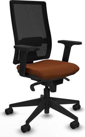 Piqueras y Crespo Schreibtischstuhl mit 2D-Armlehnen, h&ouml;henverstellbare Lendenwirbelst&uuml;tze, mit 5 Positionen und injiziertem Schaumstoff, Schwarz/Braun