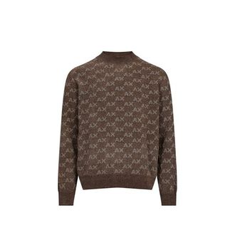 A|X Armani Exchange Pull droit monogramm&eacute; &agrave; col rond