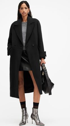 AllSaints Mabel - Mantel in Schwarz