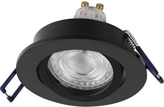 Osram Spot Set LED Einbaustrahler 4,5W Schwarz, 2700K Warmwei&szlig;, Aluminium, Schwenkbar Click-Montage, 3er-Set