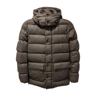 Herno Braune Karo-Steppjacke mit Kapuze - - Jackets - Herren - Braun - M