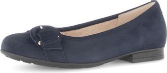 Gabor Damenschuhe Klassische Ballerinas, Frauen Flats, Moderate Mehrweite (G), Slipper, Ballerina-Schuhe, Ballett-Schuhe, Dark-Blue (Gold), 42.5 EU / 8.5 UK