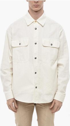 Palm Angels Denim Shirt With Embroidered Back Monogram size 44