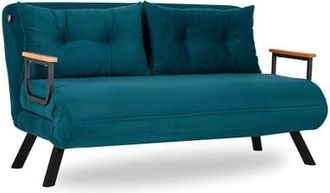 Dmora Schlafsofa 2-Sitzer Merak 133x78 cm Gr&uuml;n, Stauraum