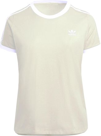 adidas Damen 3-Streifen Adicolor T-Shirt (Plus Size), Baumwolle, Raglanärmel, Trefoil Logo (DE/NL/SE/PL, Alphanumerisch, 4XL, Große Größen, Regular, beige (W
