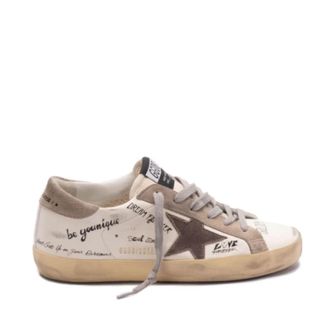 Golden Goose Wei&szlig;e/Taupe Leder-Sneakers mit Color-Block-Design - - Shoes - Damen - Wei&szlig; - 35 EU