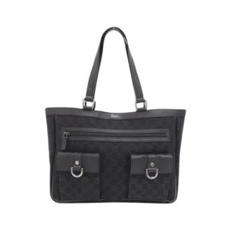 Gucci Pre-owned GG Denim Leder Schultertasche - - Pre-owned - Damen - Schwarzk - ONE SIZE