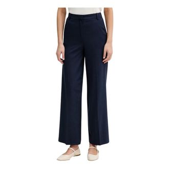 Benetton Pantalon large taille haute - Femme - Pantalons - Bleu - Taille: 44 FR