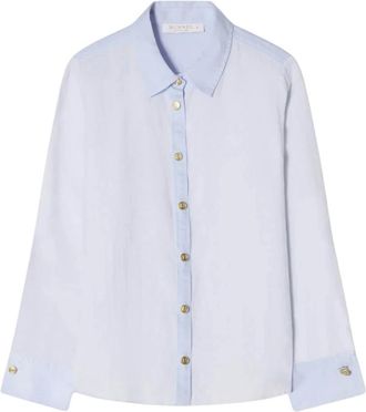 Busnel Femme, Blouses et Chemises, Bleu, Taille: 36 FR Nenne Linen Shirt