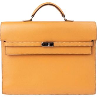 Herm&egrave;s Crossbody Bags - Hermes Brown Calfskin Kelly Depeche 38 Briefcase B - Gr. unisize - in Braun - f&uuml;r Damen