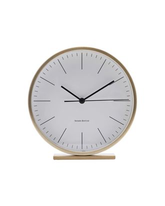 House Doctor Tischuhr 15x15 cm - Elegante Wecker Analog in Gold - Wanduhr Funk & Stilvolle Tischuhr