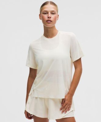 lululemon T-Shirt Fast and Free Bandes perfor&eacute;es pour Femmes - Taille XL