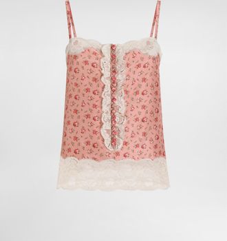 Dolce & Gabbana Small Rose-print Silk Top - Frau Blusen Und Tops Multicolor 48