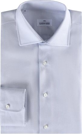 Alessandro Gherardi Unifarbenes Hemd mit Dobby-Webstruktur, Regular Fit in