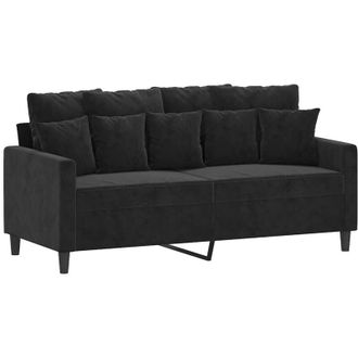 vidaXL 2-Sitzer-Sofa Schwarz 140 cm Samt - Vidaxl