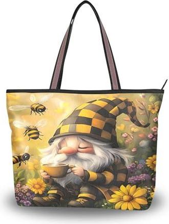 Alaza Grand sac fourre-tout, sac à bandoulière pour femme, grande capacité, sac à main décontracté, sac à main Happy Thanksgiving mignon dessin animé Turqui