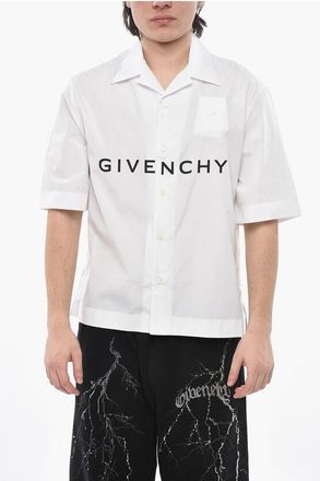 Givenchy Bowling-Hemd aus Baumwolle mit aufgedrucktem Logo Gr&ouml;&szlig;e 38