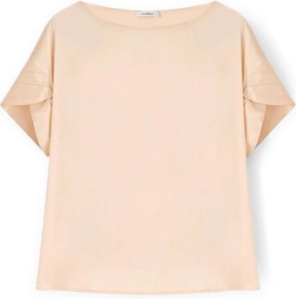 Motivi Femme, Blouses et Chemises, Beige, Taille: 40 FR Blouse &agrave; manches p&eacute;tales