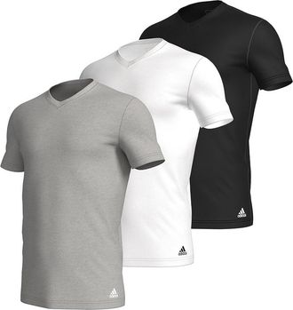 adidas Herren V Neck (3PK) -Active Core Cotton Baselayer-Shirt, Assorted, S (3er Pack)