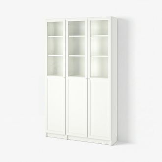 IKEA BILLY / OXBERG B&uuml;cherregal mit Paneel-/Vitrt&uuml;ren