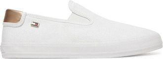 Tommy Hilfiger Sneakers aus Stoff Vulc Canvas Slip-On Sneaker FW0FW08645 Weiß