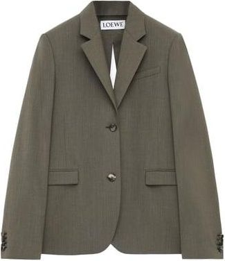 Loewe Straight Blazer in gemischter Wolle - grün