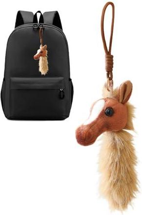 Generico Porte-cl&eacute;s En Forme De Cheval,Anneau Porte-cl&eacute;s T&ecirc;te De Cheval | En Peluche - Pour Femmes Hommes D&eacute;coration Portefeuille Sac &Agrave; Dos Maison &Eacute;cole Voyage