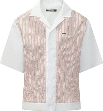 Dsquared2 Homme, Chemises, Blanc, Taille: 2XL Bowling Shirt