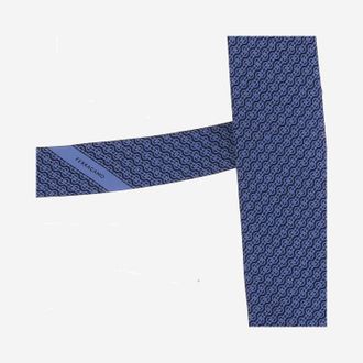 Ferragamo Mens Silk Tie Navy Ties & Bow