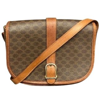 Celine Pre-owned Sac bandouli&egrave;re en PVC Macadam - Femme - Pre-owned - Brun - Taille: ONE Size