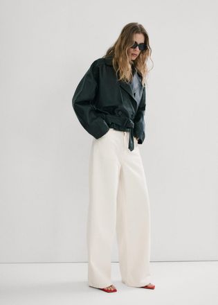 Mango Jean balloon taille haute blanc - Femme - 32 - MANGO