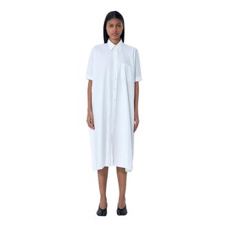 Maison Margiela Hemdblusen-Midikleid mit Kn&ouml;pfen - - Dresses - Damen - Wei&szlig; - XS