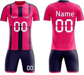 Generic Maillots et shorts de football personnalis&eacute;s avec num&eacute;ro de nom et logo de l&eacute;quipe pour enfants, adultes, jeunes fans, 2-4, L