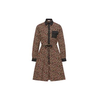 Moncler Moncler Robe En Velours C&ocirc;tel&eacute; Imprim&eacute;, Femme, Noir, Taille: 38