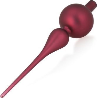 Com-Four Weihnachtsbaumspitze - Christbaumspitze aus echtem Glas f&uuml;r Weihnachten - Tannenbaumspitze f&uuml;r den Christbaum (28cm - Rotwein matt)