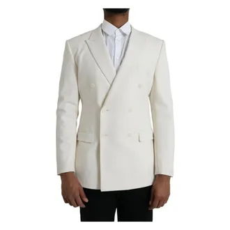 Dolce & Gabbana Wei&szlig;er Wollblazer Martini Doppelreihig - - Jackets - Herren - Wei&szlig; - L