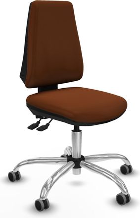 Piqueras y Crespo Elche B&uuml;rostuhl, braun, ohne Armlehnen, ausgestattet mit Asincro und Schneideschaum, 65 mm Rollen, Parkett, Braun