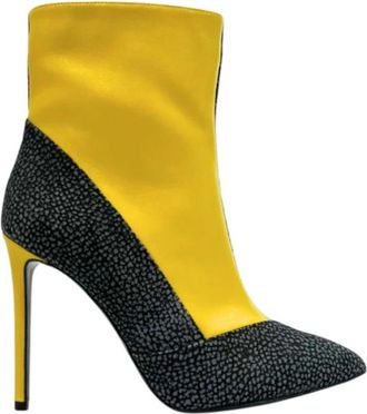 Borbonese Femme, Chaussures, Multicolore, Taille: 37 EU Borbonese Bottes Jaunes pour Femme en Cuir Authentique