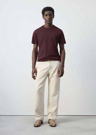 Mango T-shirt slim-fit 100 % coton prune - Homme - XS - MANGO MAN