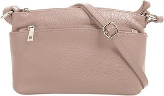 Cluty Sac à bandoulière Cuir & Made In Italy Femme cuir véritable | Fabriqué en Italie, sac à bandoulière, sac messager avec fermeture éclair, sac à bandoul