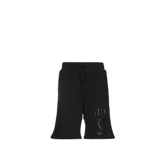 Moschino Schwarze Couture Logo Print Baumwollshorts - - Shorts - Herren - Schwarzk - M