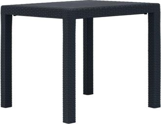 vidaXL Vidaxl - Table de jardin Anthracite 79x79x72cm Plastique Aspect de rotin